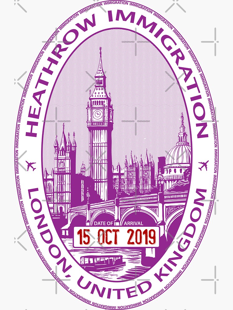 "Passport Stamp - London, UK" Sticker for Sale by travelwitheric ...