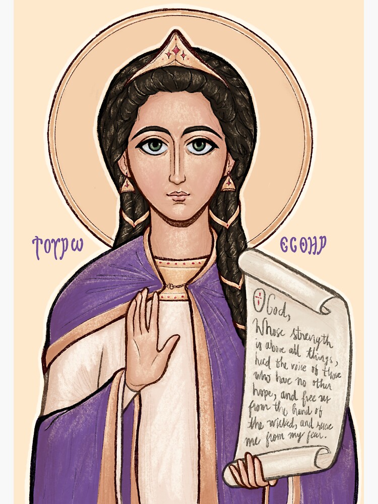 "Icon of Queen Esther" Sticker for Sale by snflwrs-png | Redbubble