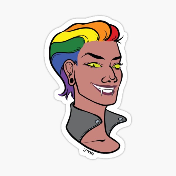 "PRIDE MONSTERS- Vampire, LGBT Pride Flag" Sticker by JMTolman | Redbubble