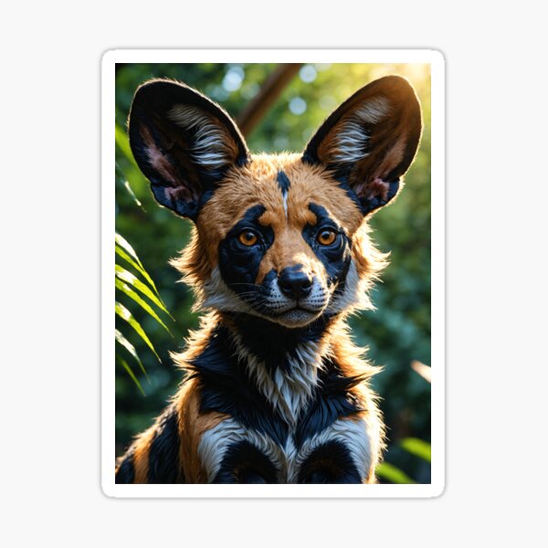 "African Wild Dog In The Jungle" Sticker for Sale by TheArtOfPat ...