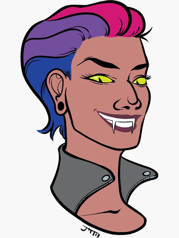 "PRIDE MONSTERS- Vampire, Bisexual Pride Flag" Sticker by JMTolman ...