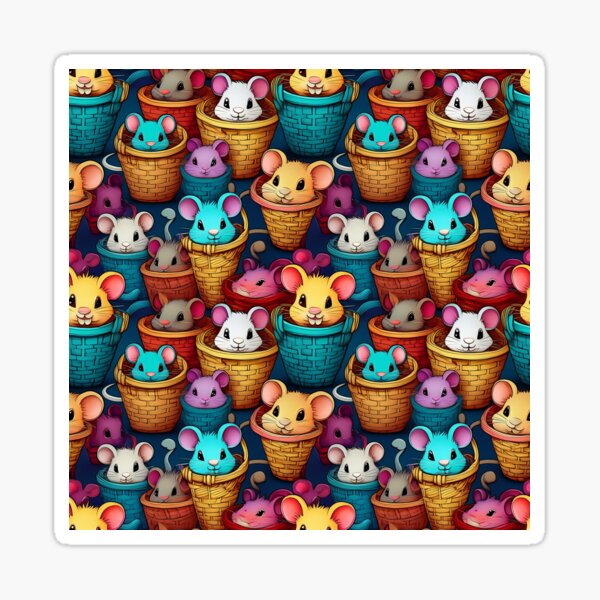 Pegatina for Sale con la obra «Mouse Heaven: un patrón divertido que ...