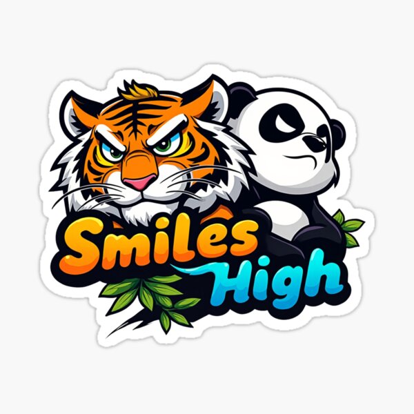 "Tiger and Panda Smiles High Logo " Sticker for Sale by Smileshigh ...