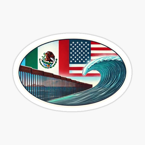 "Waves and Borders: Playas de Tijuana" Sticker for Sale by CaliBurrito ...