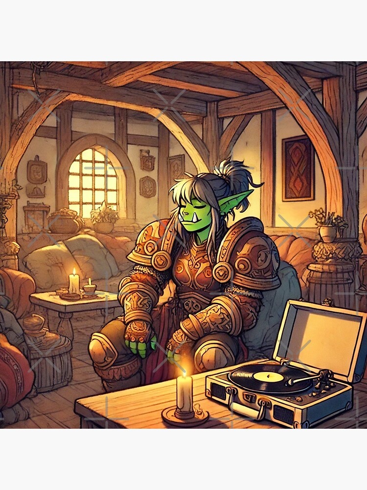 "Vinyl Tavern Break - Orc Adventurer" Sticker for Sale by Ghost-Hearts ...