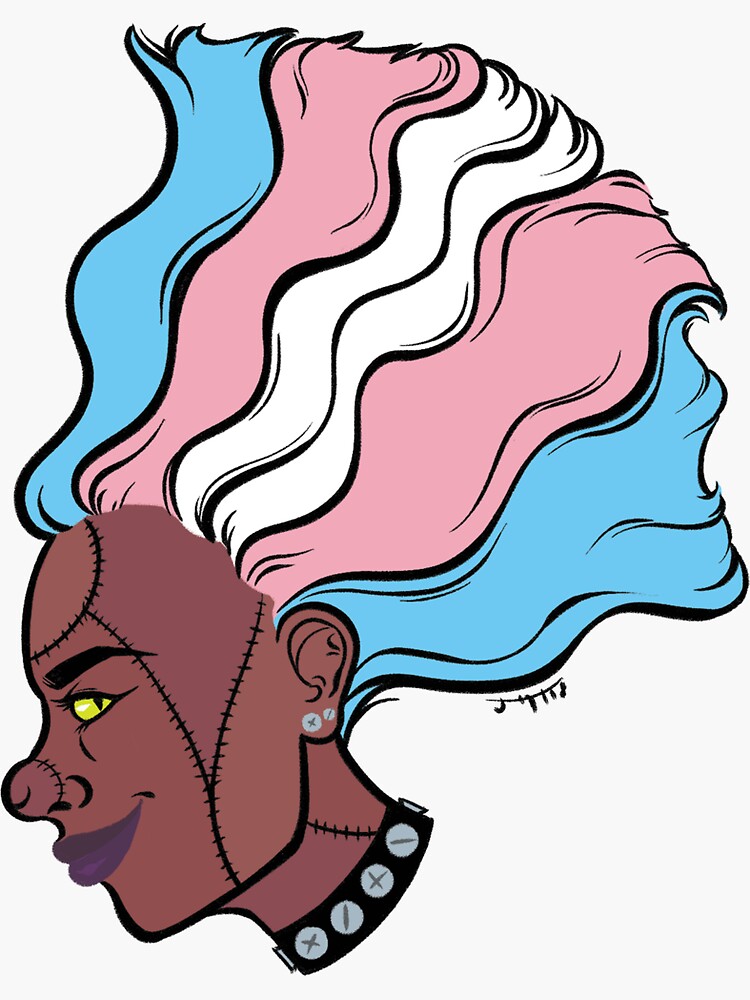 "PRIDE MONSTERS- Frankenstein, Transgender Pride Flag" Sticker by ...