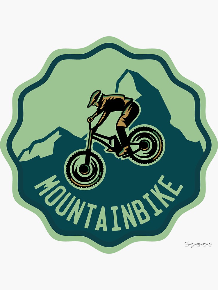 "Mountainbike MTB Emblem" Sticker von S-p-a-c-e | Redbubble