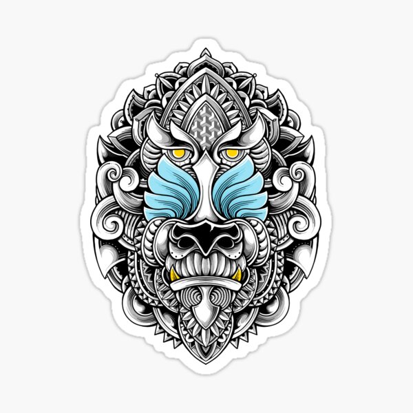 "Ornate Baboon" Sticker for Sale by GODZILLARGE | Redbubble