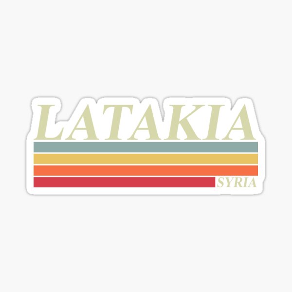 "LATAKIA Retro Syria Design" Sticker for Sale by Mo5tar | Redbubble