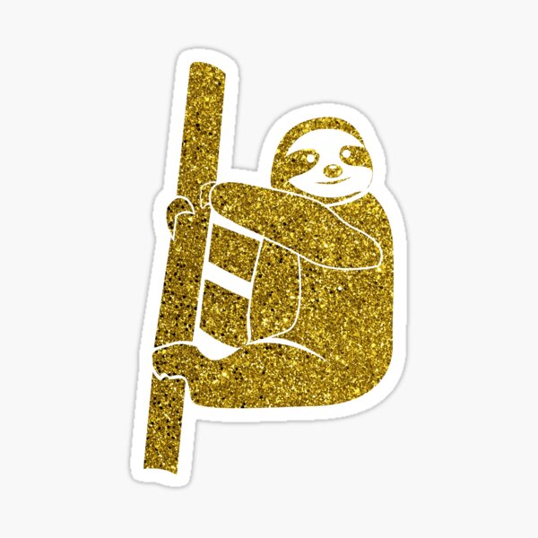 "Cute Golden Sloth" Sticker for Sale by MisterSmithers | Redbubble