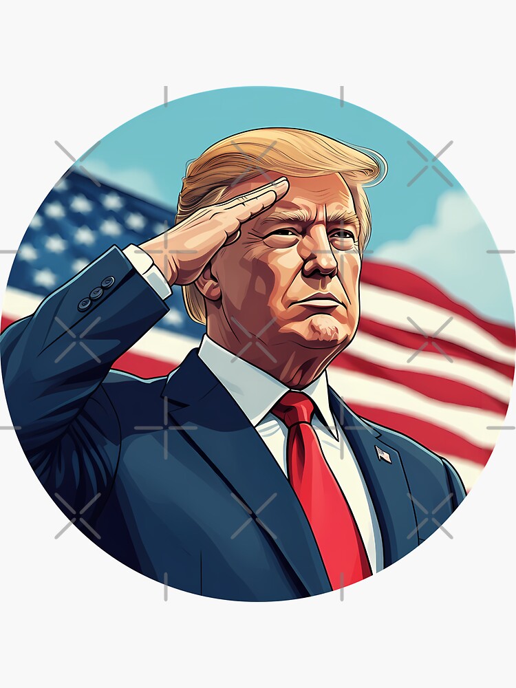 "Donald Trump 2024 Commander-in-chief Saluting" Sticker for Sale by ...