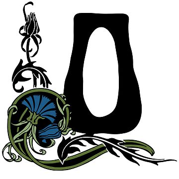 "Art Nouveau Floral Letter O" Sticker for Sale by Sandra Partin | Redbubble