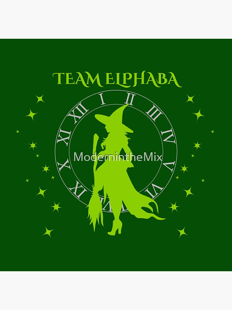 "Defying Gravity Wicked Team Elphaba Sparkles Background" Sticker for ...