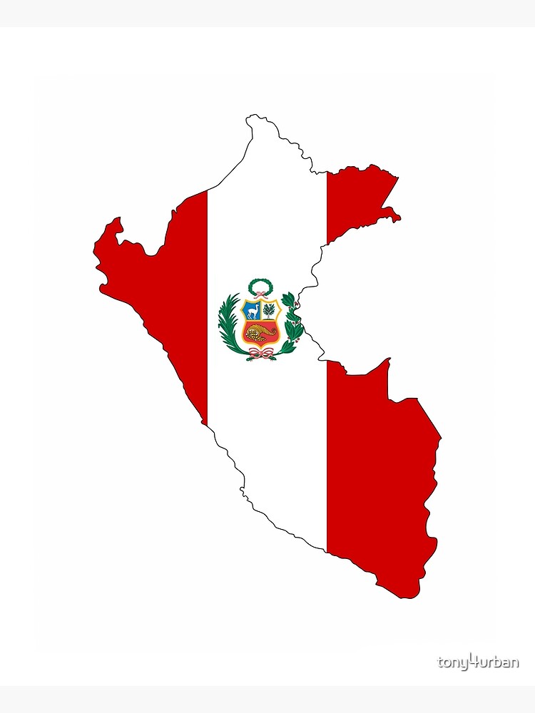 Lámina fotográfica «mapa de la bandera de perú» de tony4urban | Redbubble