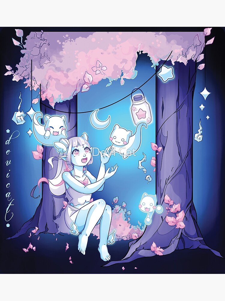 "CandiCat Ghost Girl & Ghost Cats • Variant 1 • 2024" Poster for Sale ...