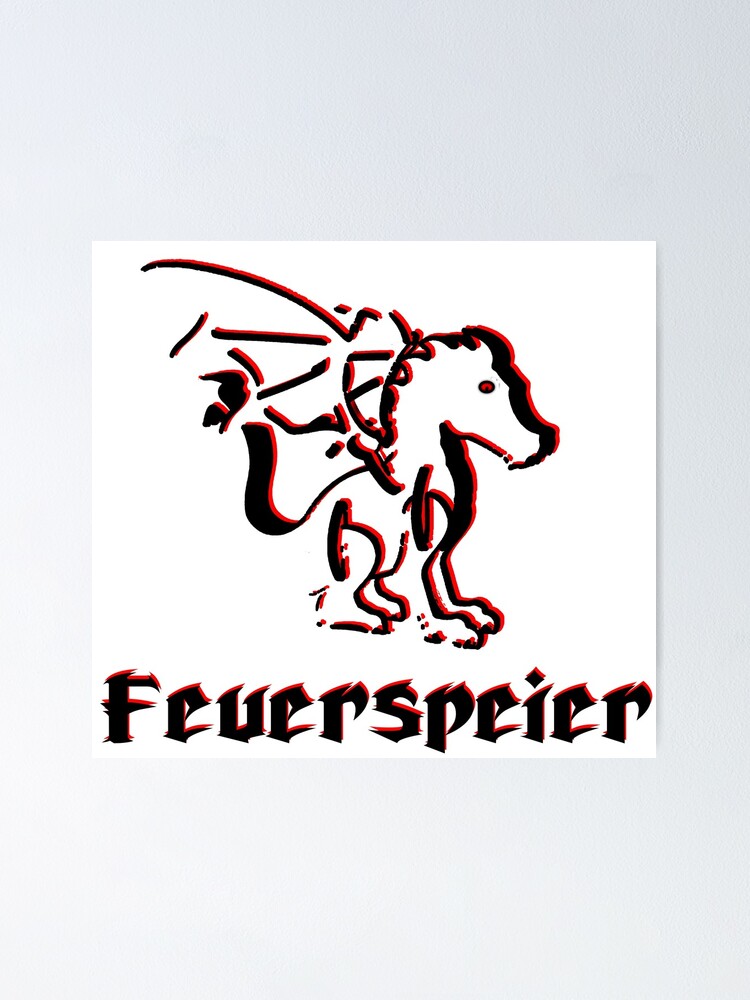 "Fire spewer in black and red (Dragon)" Poster by TaiKahar | Redbubble
