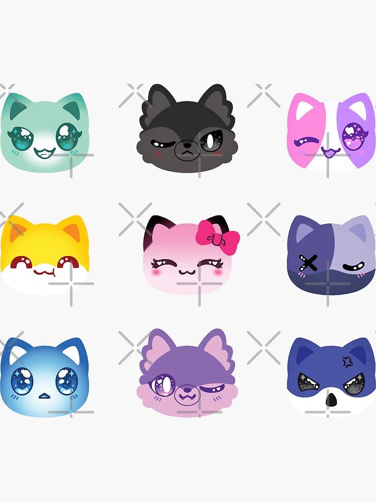 "Aphmau and Friends Meemeow Cat Pattern Version 2" Sticker for Sale by ...