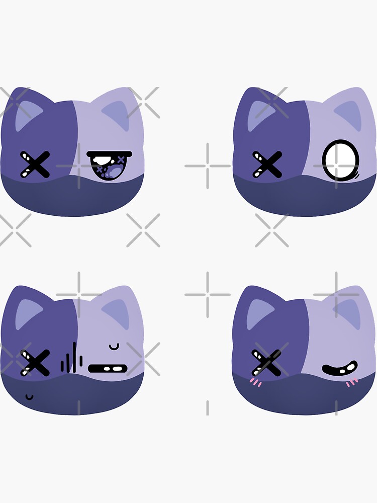 "Aphmau Zane Meemeow Expressions Pattern" Sticker for Sale by ...