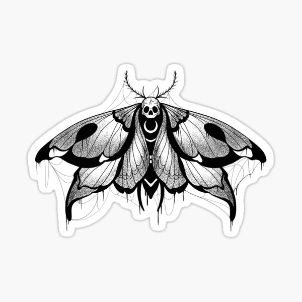 "DEATH MOTH" Sticker for Sale by LidraTattoo | Redbubble