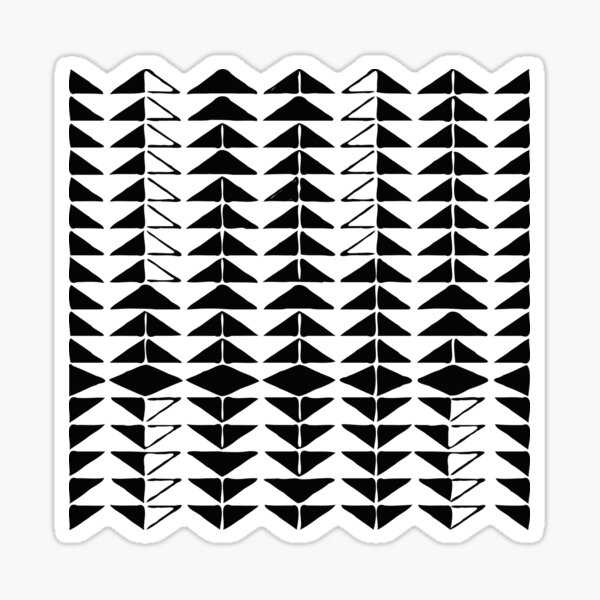"Black and White Abstract Geometric Triangles" Sticker by JuneJournal ...