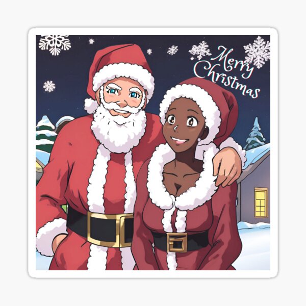 "Mr. and Mrs. Claus" Sticker for Sale by ladykayg | Redbubble