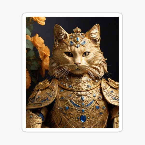 "Cat king" Sticker for Sale by Kimokazi | Redbubble