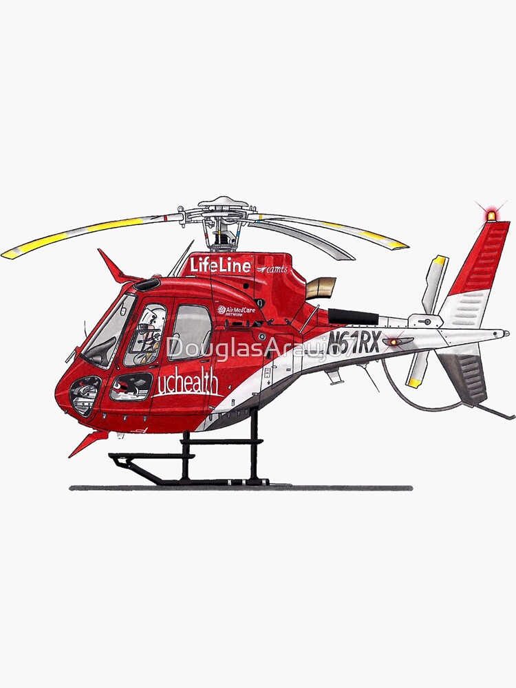 "Airbus H125 / Eurocopter AS350 B3 UCHealth LifeLine N61RX" Sticker for ...