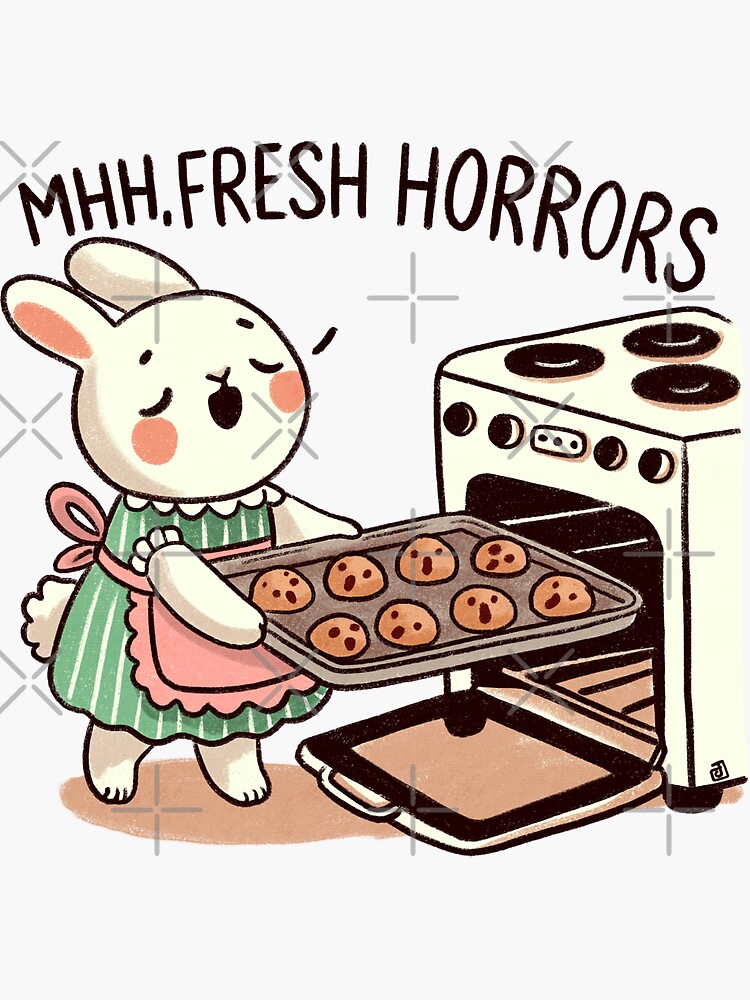 "Mmh fresh horrors" Sticker for Sale by Itouchedabee | Redbubble