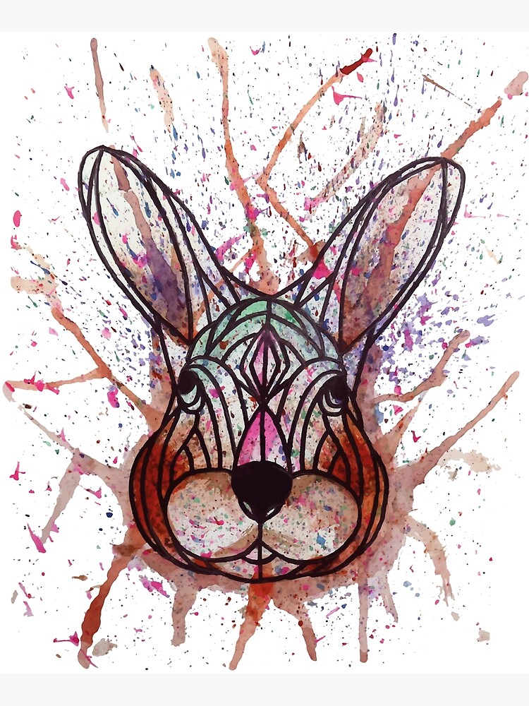 "Ink Aztec Rabbit" Poster for Sale by conortravers | Redbubble