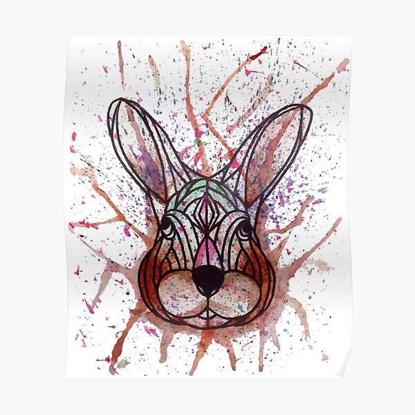 "Ink Aztec Rabbit" Poster for Sale by conortravers | Redbubble