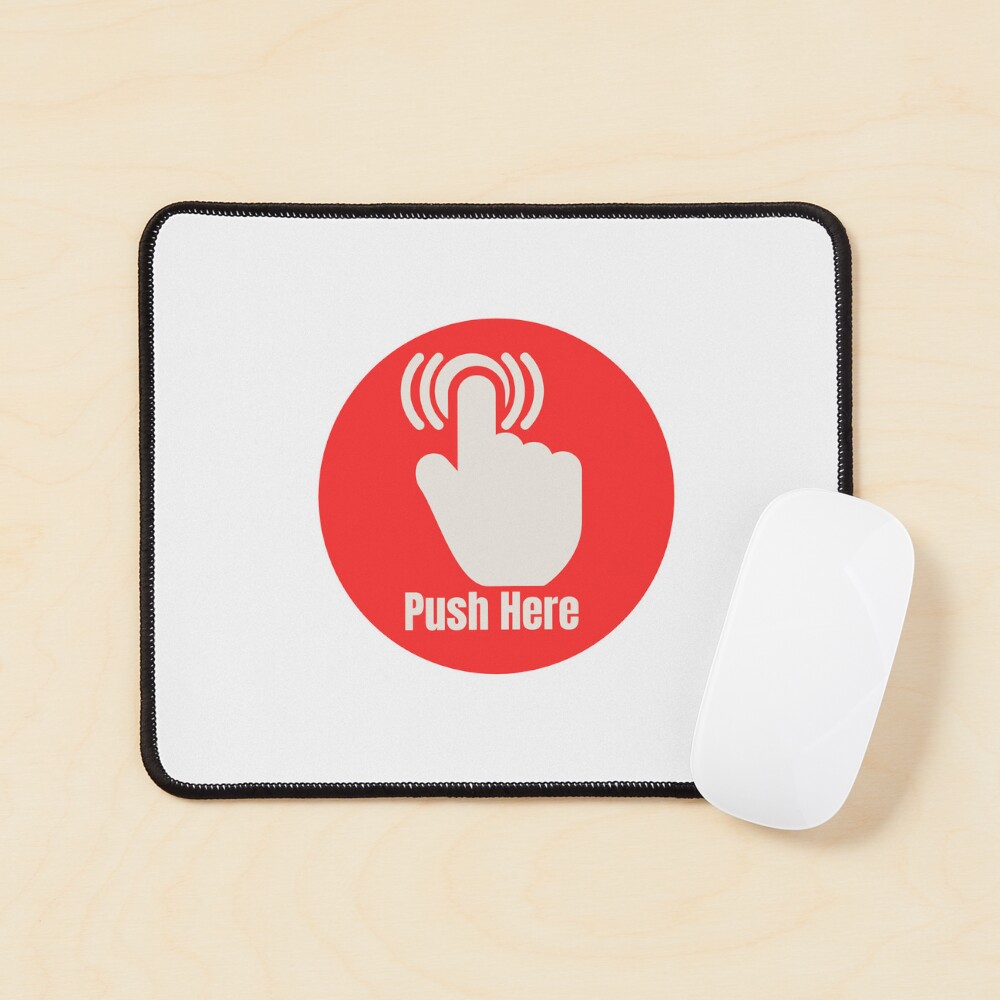 "Push Here - Red Sticker" Sticker for Sale by ha11e11 | Redbubble