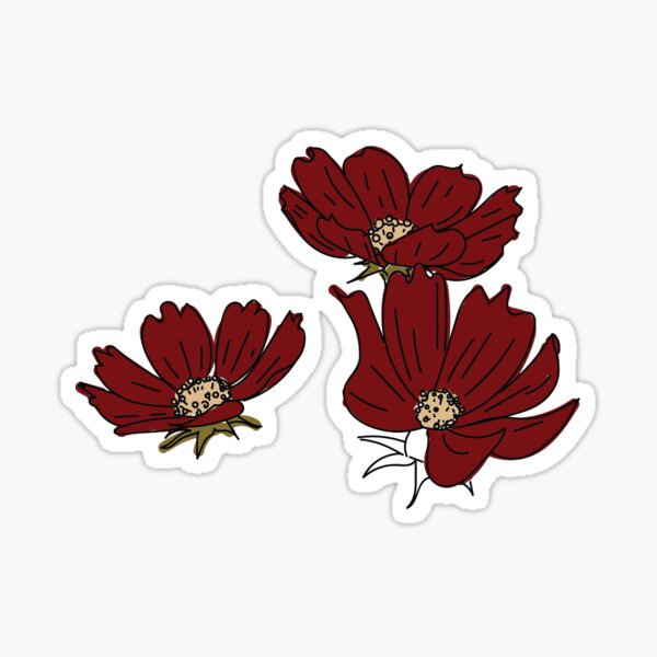 "red flowers" Sticker by jordansaufley | Redbubble