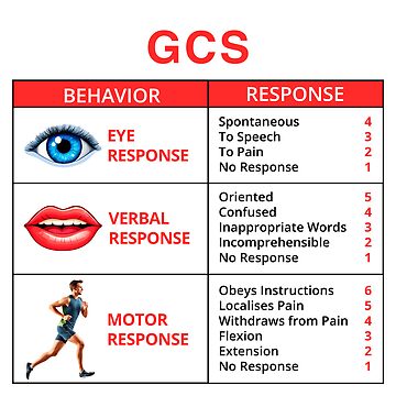 "The Glasgow Coma Scale (GCS)" Sticker for Sale by IspaDesigns | Redbubble