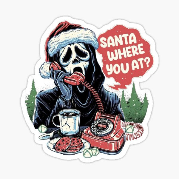 "Santa Where you at ghostface christmas" Sticker for Sale by JemmyTT ...