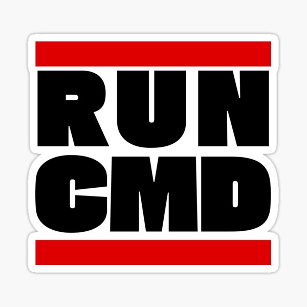 "Run CMD Tech Meets Hip-Hop" Sticker for Sale by byHookandTasha | Redbubble