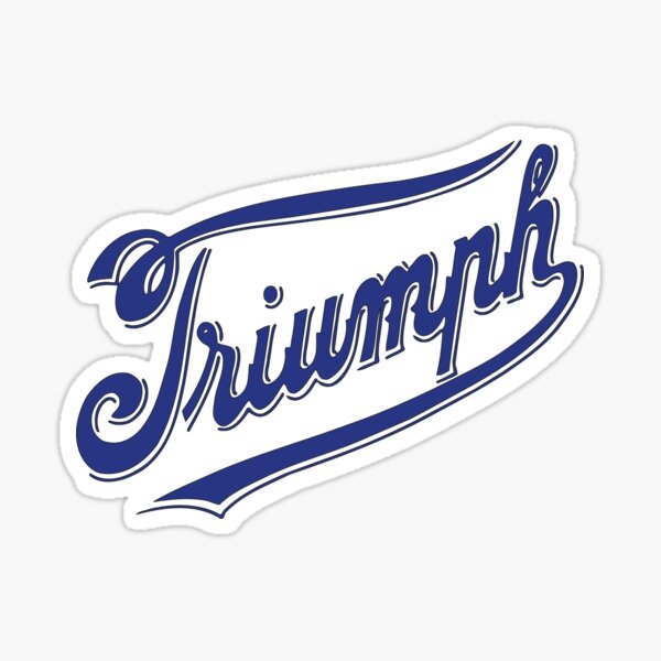 "Triumph blue calligraphic logo" Sticker for Sale by enzoade | Redbubble