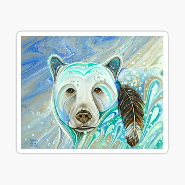 " Spirit Bear" Sticker for Sale by WendyFranzArt | Redbubble