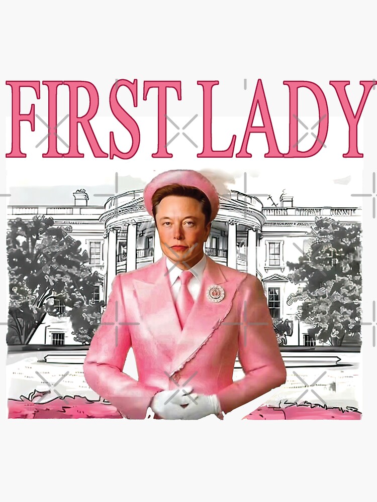 "Funny Elon First Lady, Elonia Musk, Funny Trump Christmas" Sticker for ...
