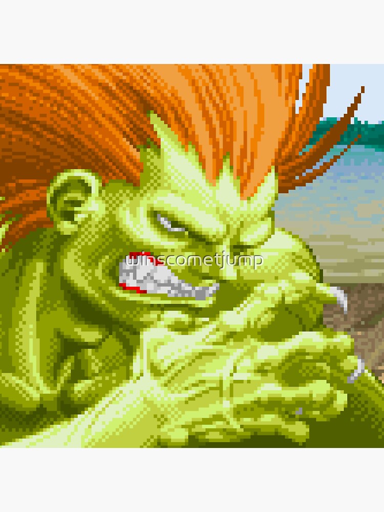 "Blanka Street Fighter II" Sticker by winscometjump | Redbubble