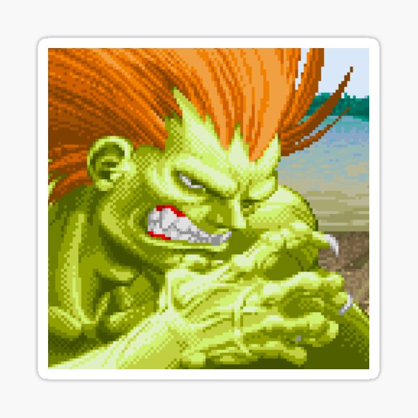 "Blanka Street Fighter II" Sticker by winscometjump | Redbubble