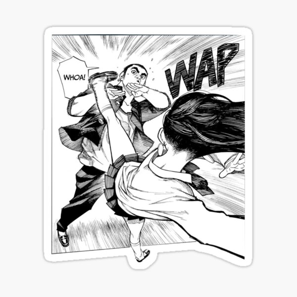 "momo ayase's kick! (dandadan)" Sticker for Sale by fishiefables ...