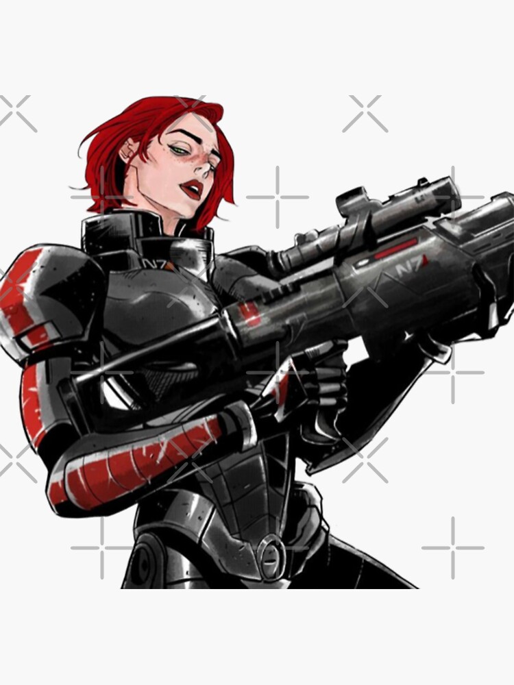 "Mass Effect - Commander FemShep " Sticker for Sale by margamarart ...