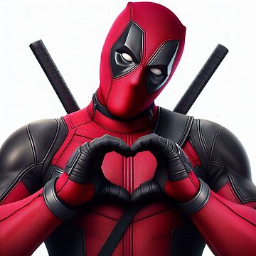 "Deadpool making a heart" Sticker by chubichanko | Redbubble