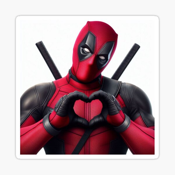 "Deadpool making a heart" Sticker by chubichanko | Redbubble