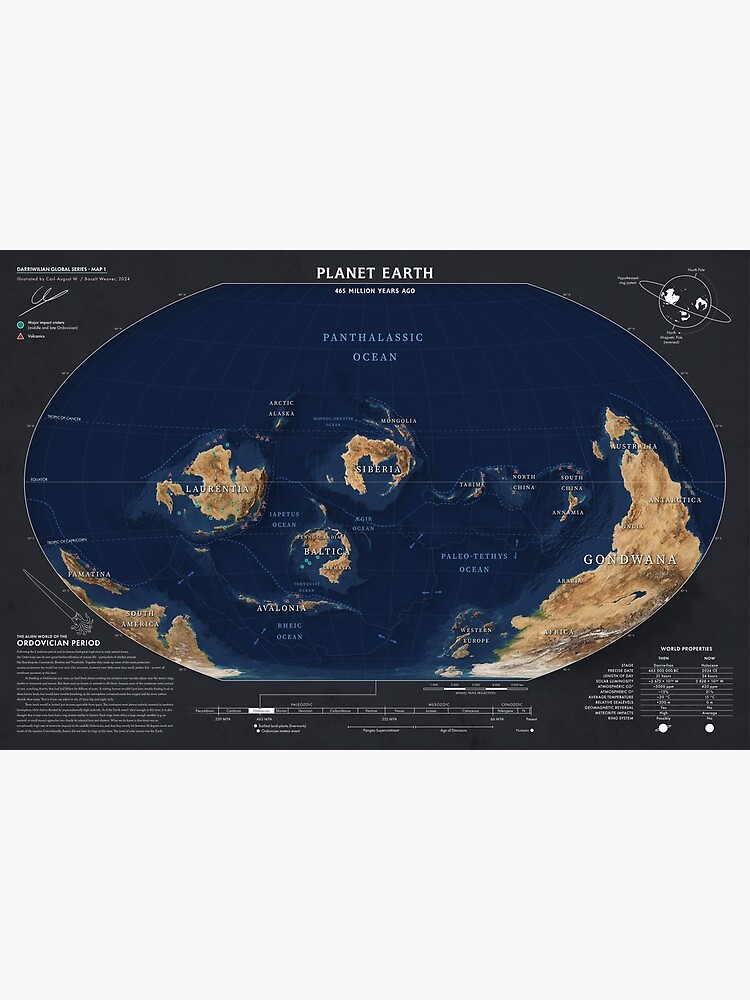 "Ordovician 465 MYA - World Map (fixed)" Poster for Sale by CarlAugustW ...