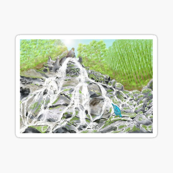 "A magnificent and beautiful waterfall and a blue bird - save the ...