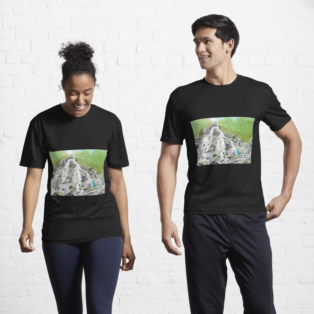 "A magnificent and beautiful waterfall and a blue bird - save the ...