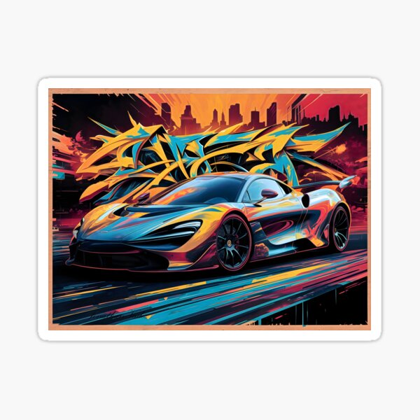 "A dynamic and vibrant painting of A McLaren Speedtail" Sticker for ...