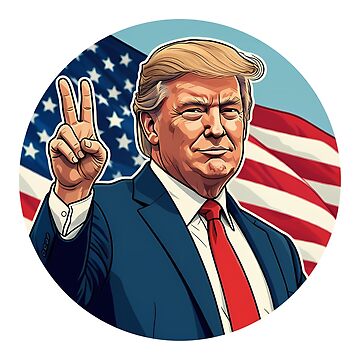 "Donald Trump Making A Victory Hand Gesture" Pin for Sale by deelitt ...