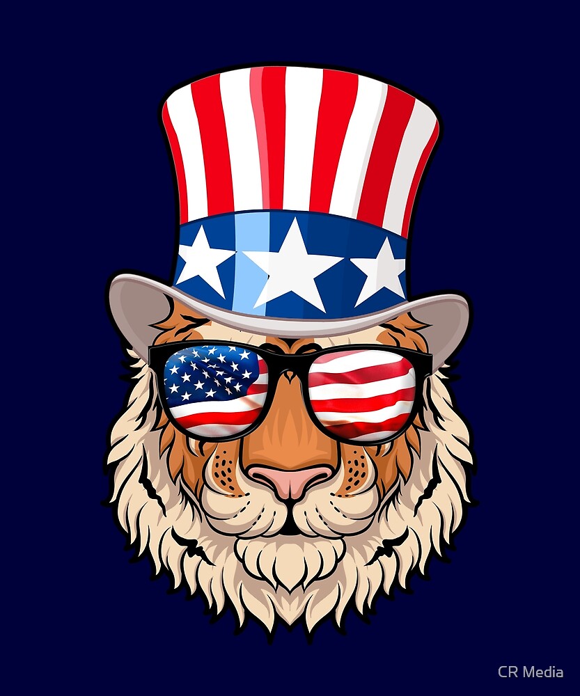 "Tiger Celebrating Independence Day" by vintagetreasure | Redbubble